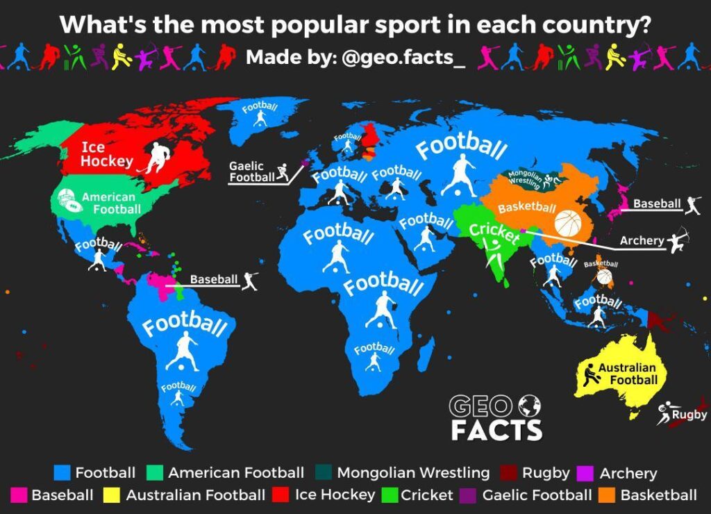 Most Popular Sport By Country 2025 - Brilliant Maps
