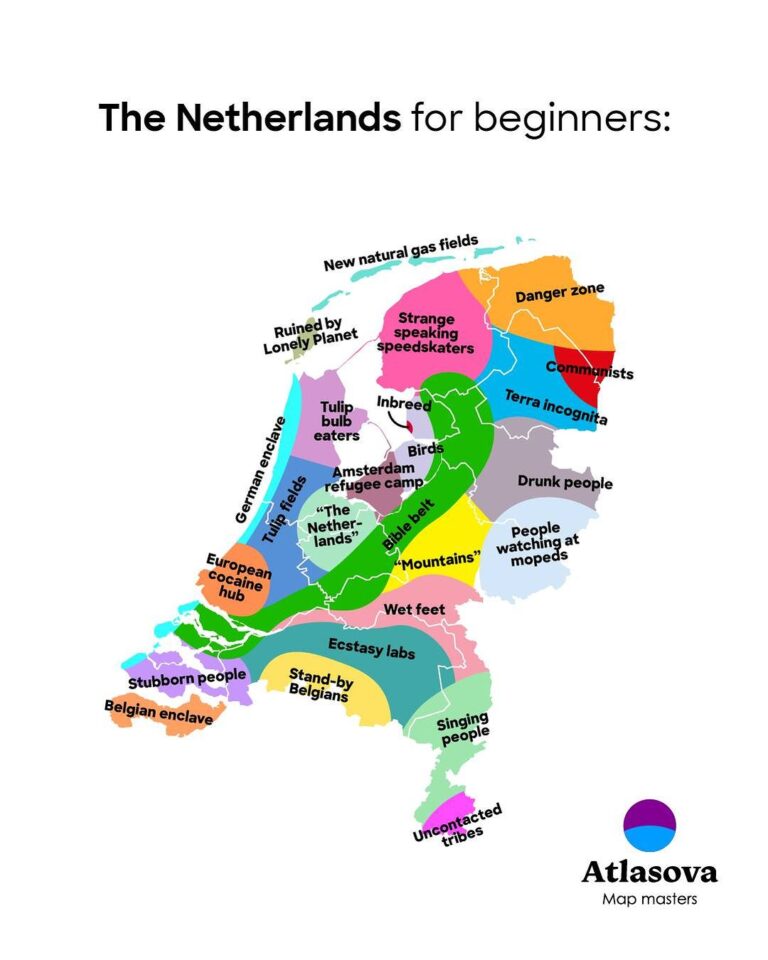 Map Of The Netherlands For Beginners Based On Regional Stereotypes ...
