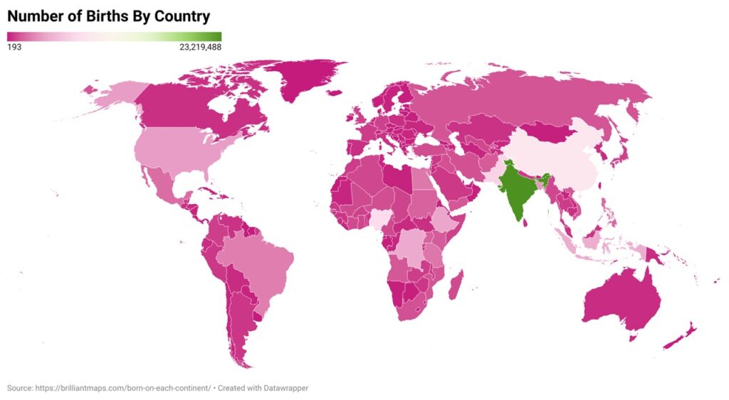 Chances of Being Born On Each Continent In 2026 - Brilliant Maps