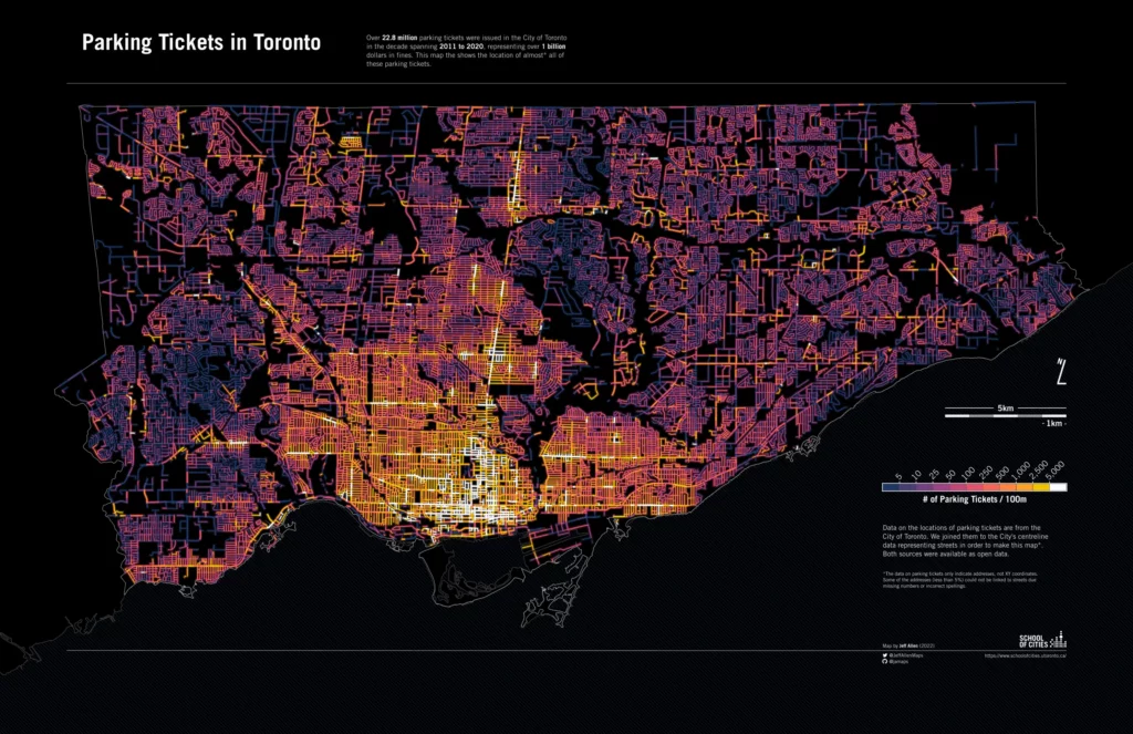 Map Of Almost Every Parking Ticket Issued In Toronto 2011-2020 ...