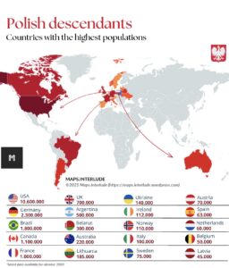 Map Of Polish Descendants & Diaspora Worldwide - Brilliant Maps