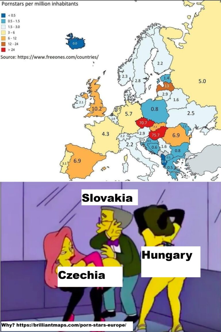 Porn Stars Per Million People In Europe - Brilliant Maps