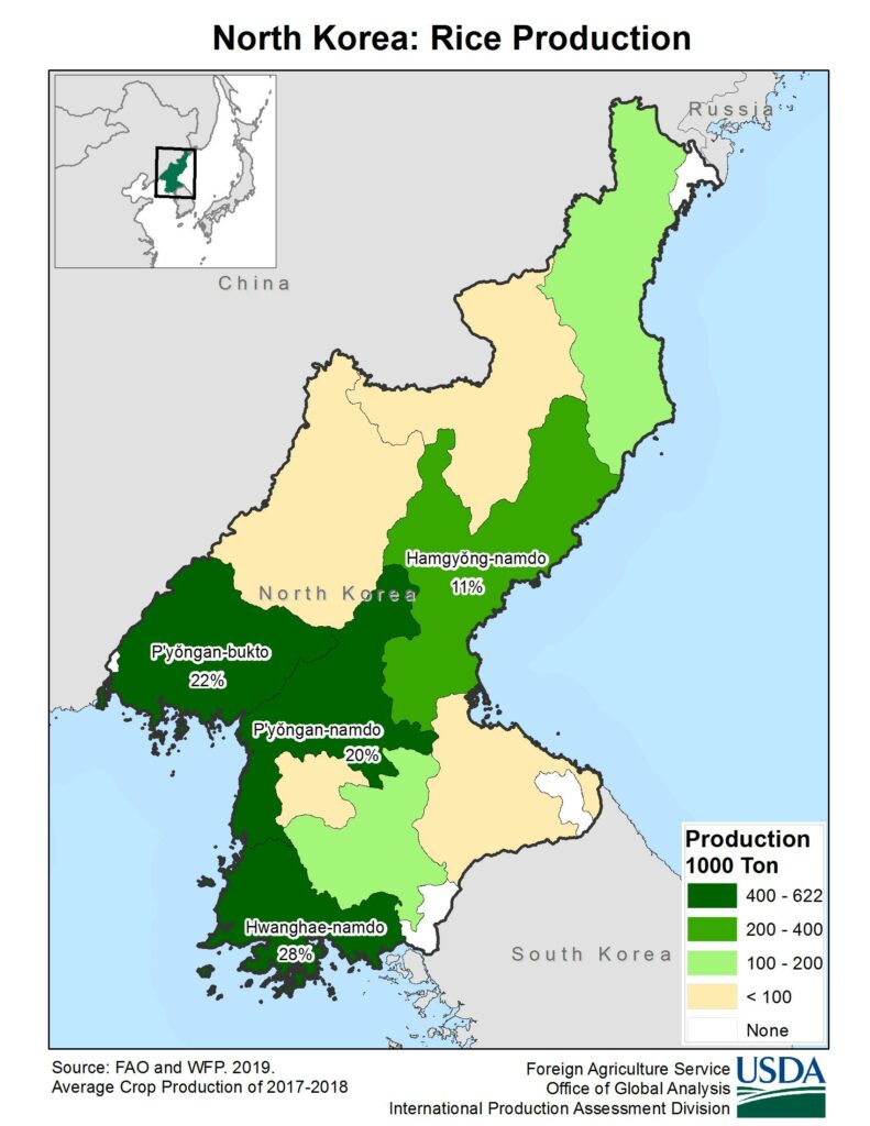 Rice Production in North & South Korea - Brilliant Maps