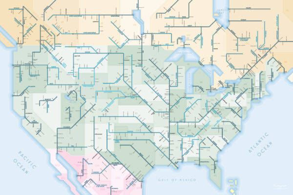 Brilliant Transit Style Map of North American Rivers - Brilliant Maps