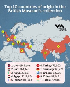 Origin Of Items in The British Museum's Collection - Brilliant Maps