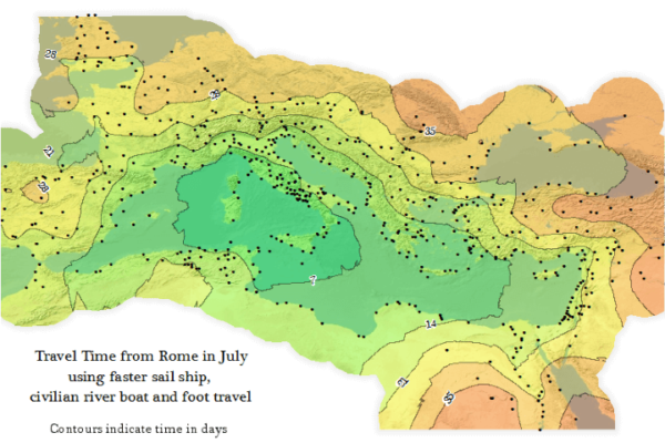 Travel Time from Ancient Rome - Brilliant Maps