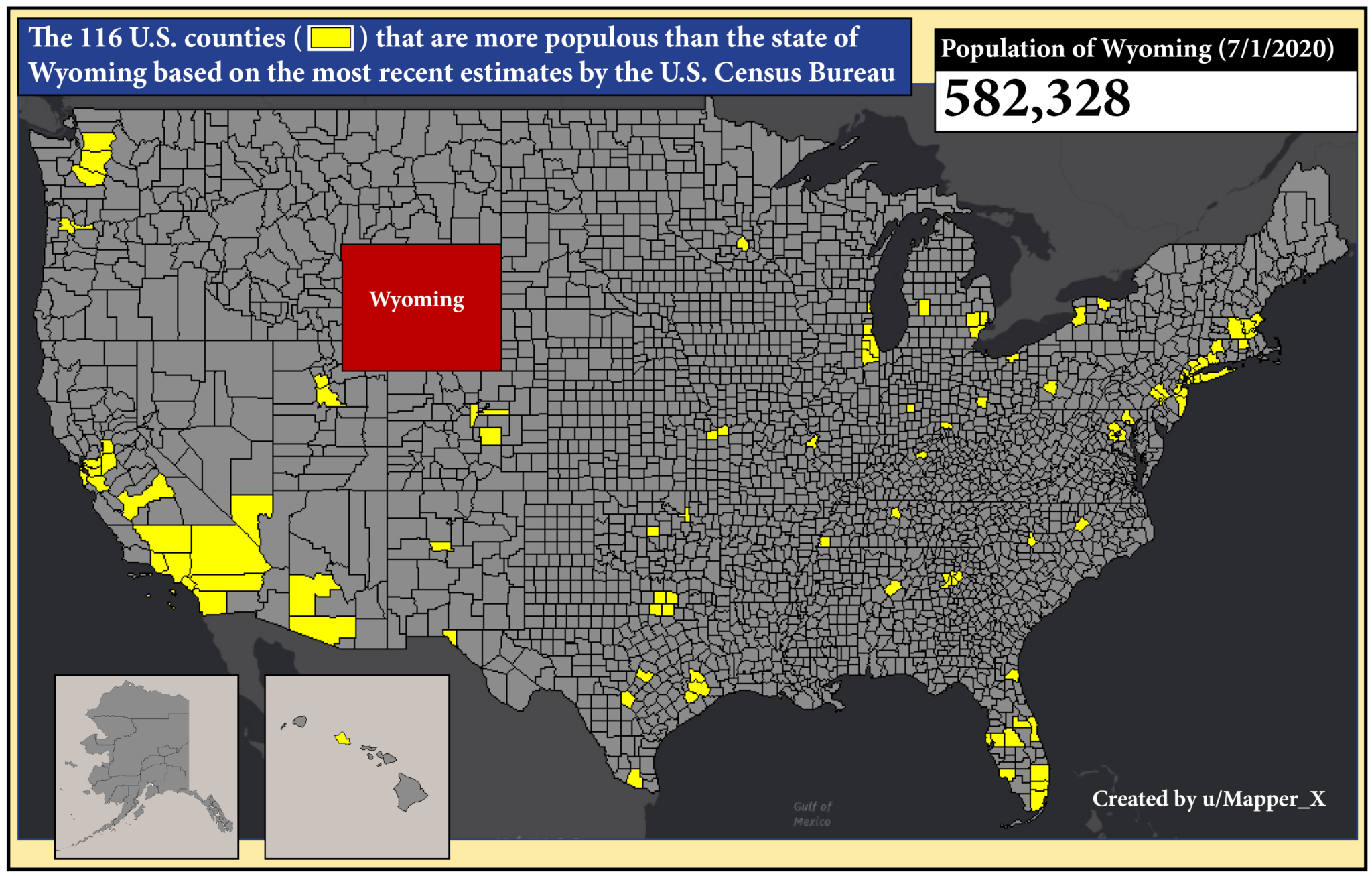 Wyoming Has Fewer People Than These 116 US Counties